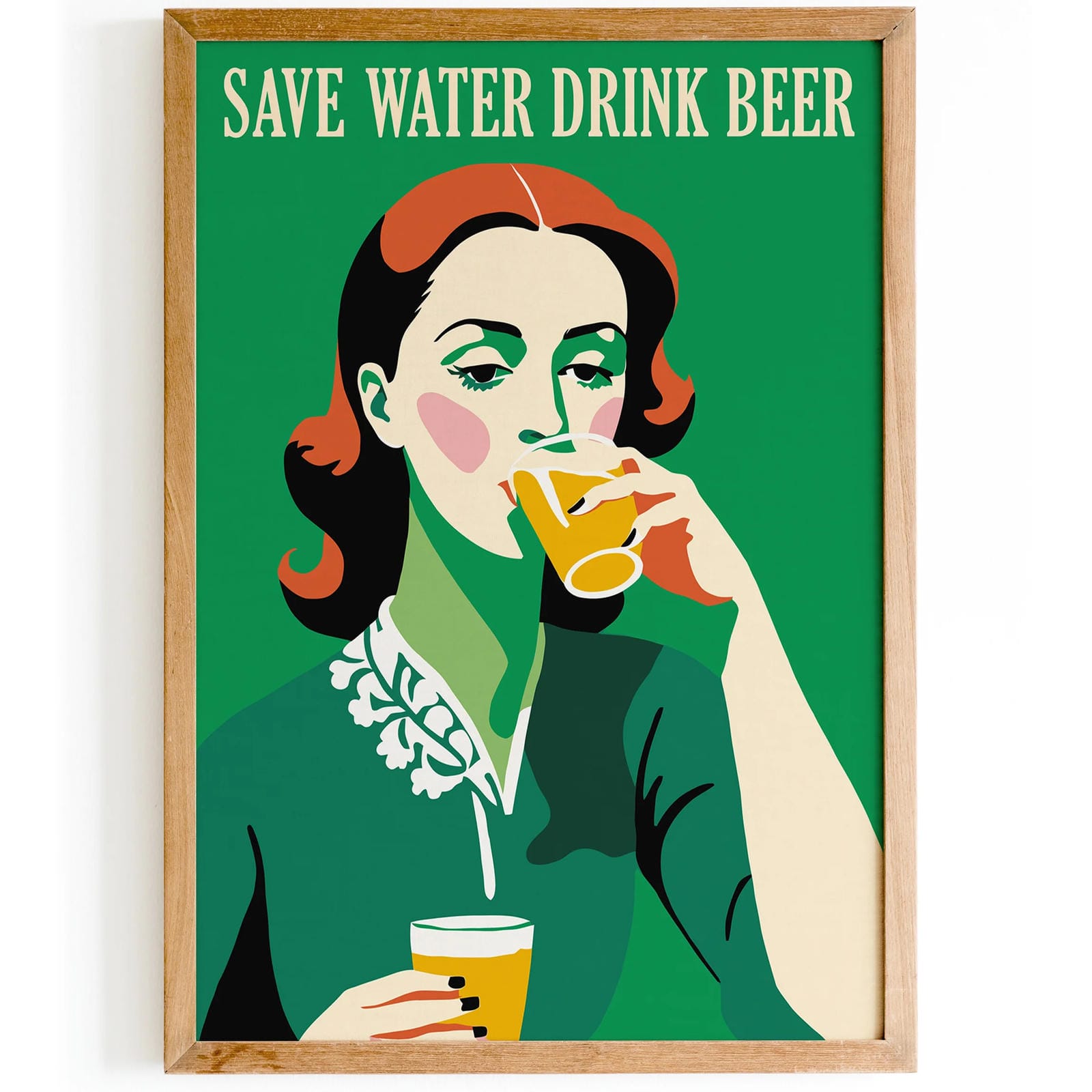 Save Water Drink Beer Retro Poster – HypeSheriff Europe