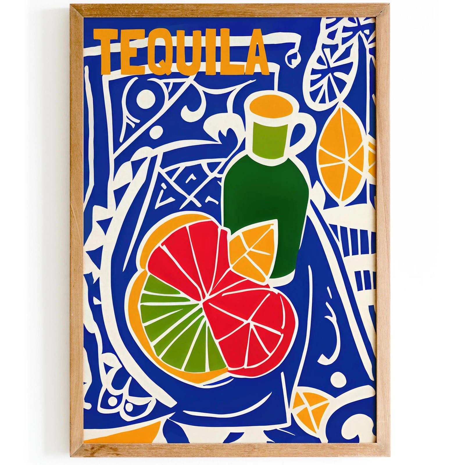 Retro Tequila Bottle Blue Poster – HypeSheriff Europe