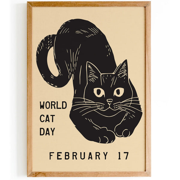 World Cat Day February 17 Retro Poster – HypeSheriff Europe