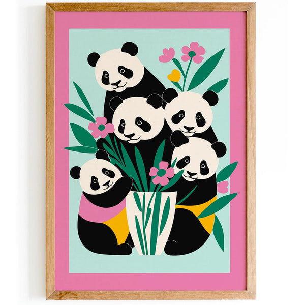 Cute Panda Family Kids Room Art Print – HypeSheriff Europe