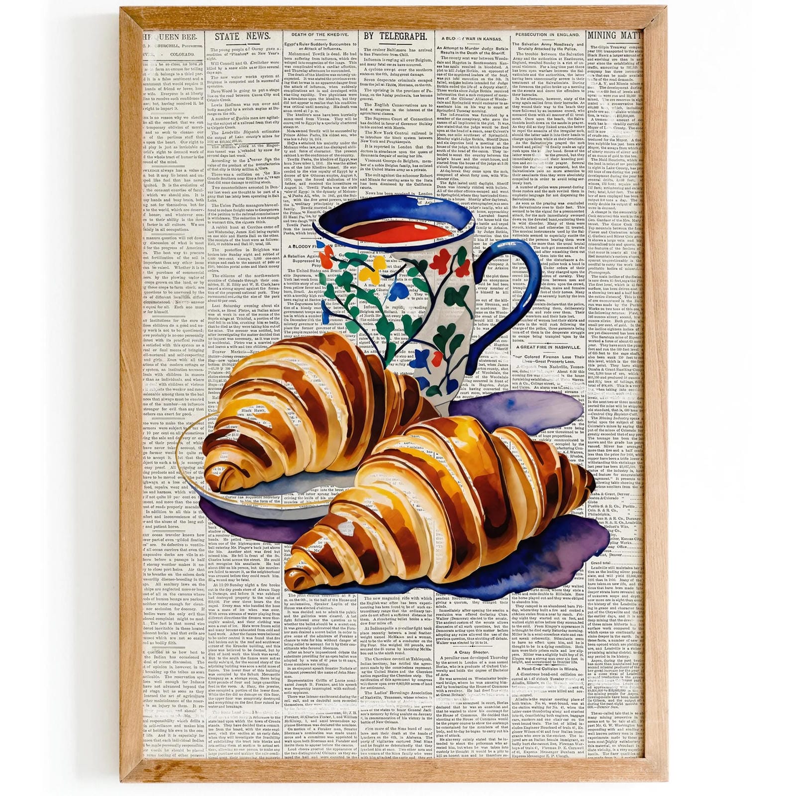 Coffee and Croissant Collage Poster – HypeSheriff Europe