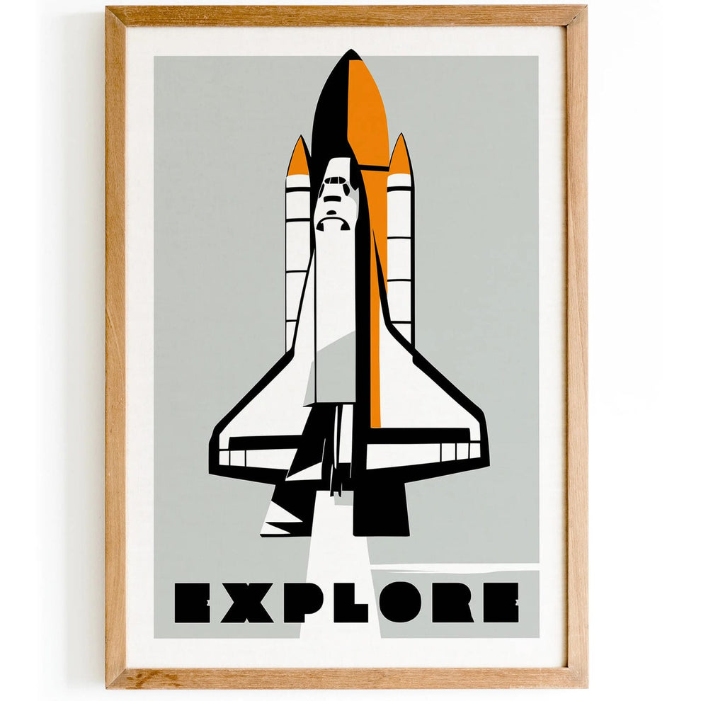 Explore - Minimalist Space Shuttle Poster – HypeSheriff Europe