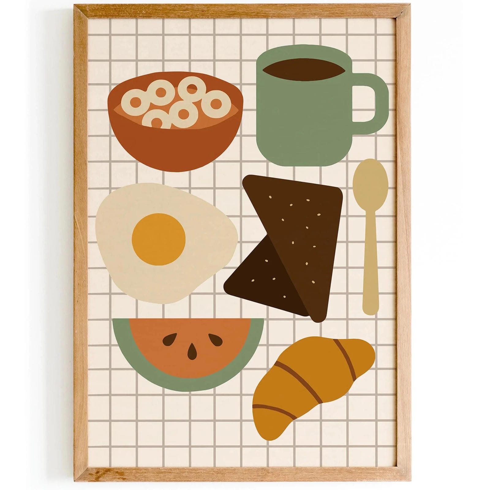 Retro Scandinavian Breakfast Art Print for Kitchen Wall Decor ...