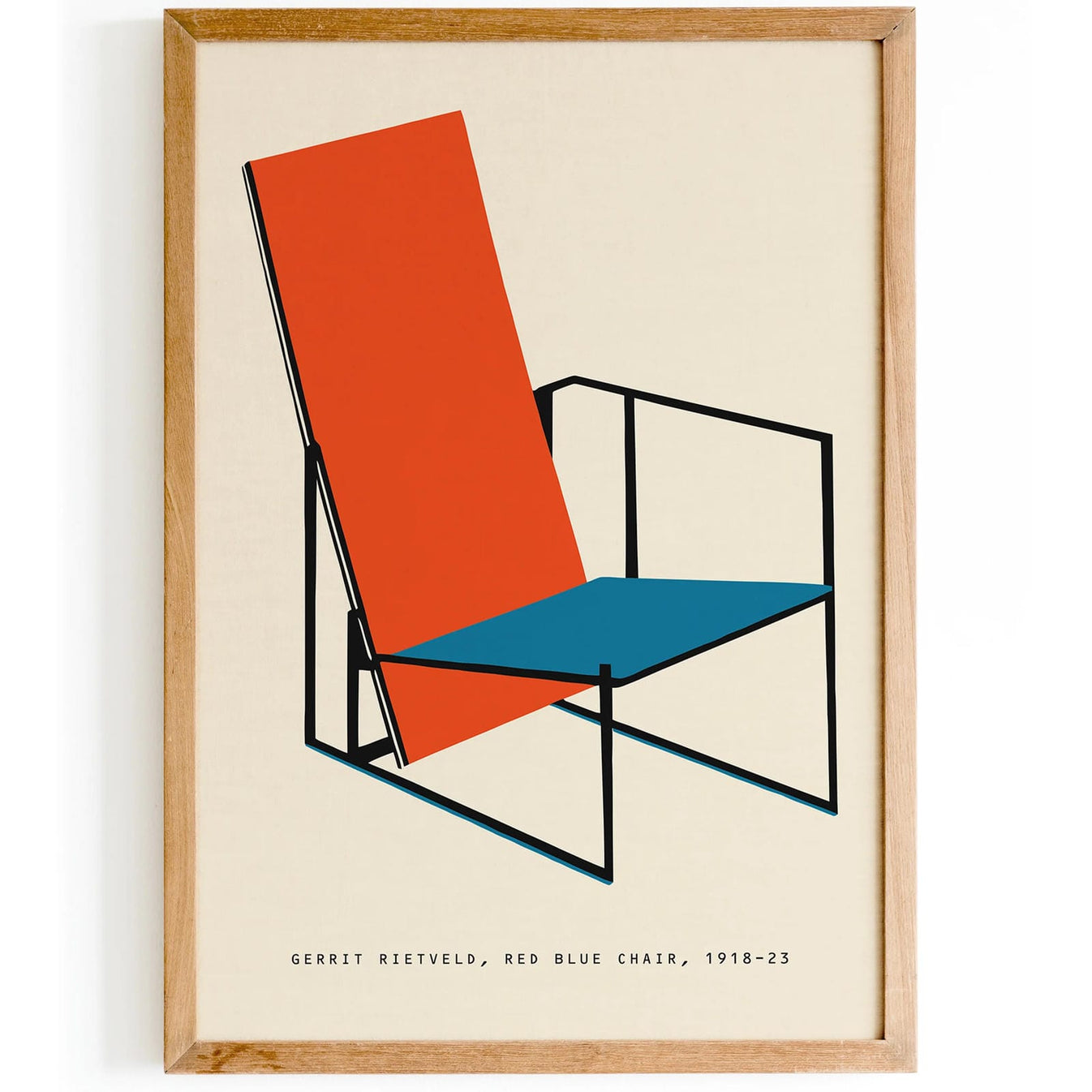 Gerrit Rietveld, Red Blue Chair Retro Art Print – HypeSheriff Europe