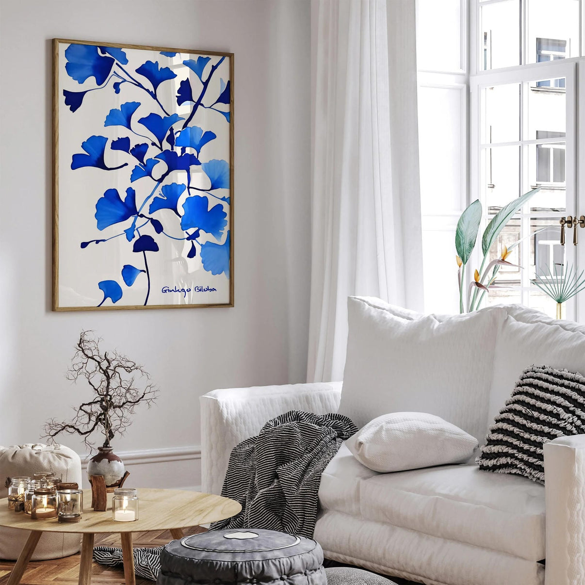 Ginkgo Biloba Blue Floral Poster – HypeSheriff Europe
