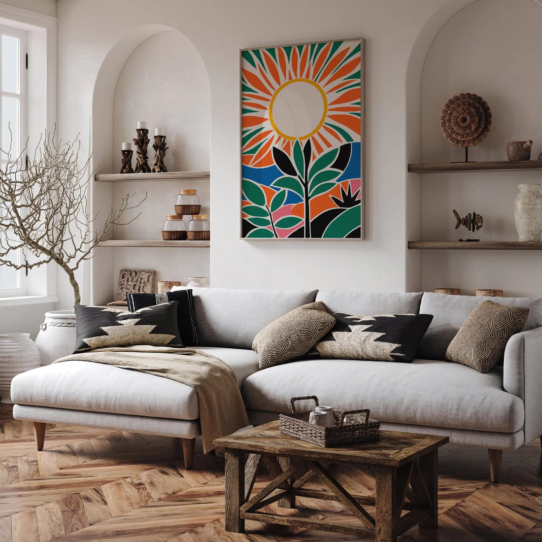 Mid Century Modern Sunshine Scenic Art Print – HypeSheriff Europe