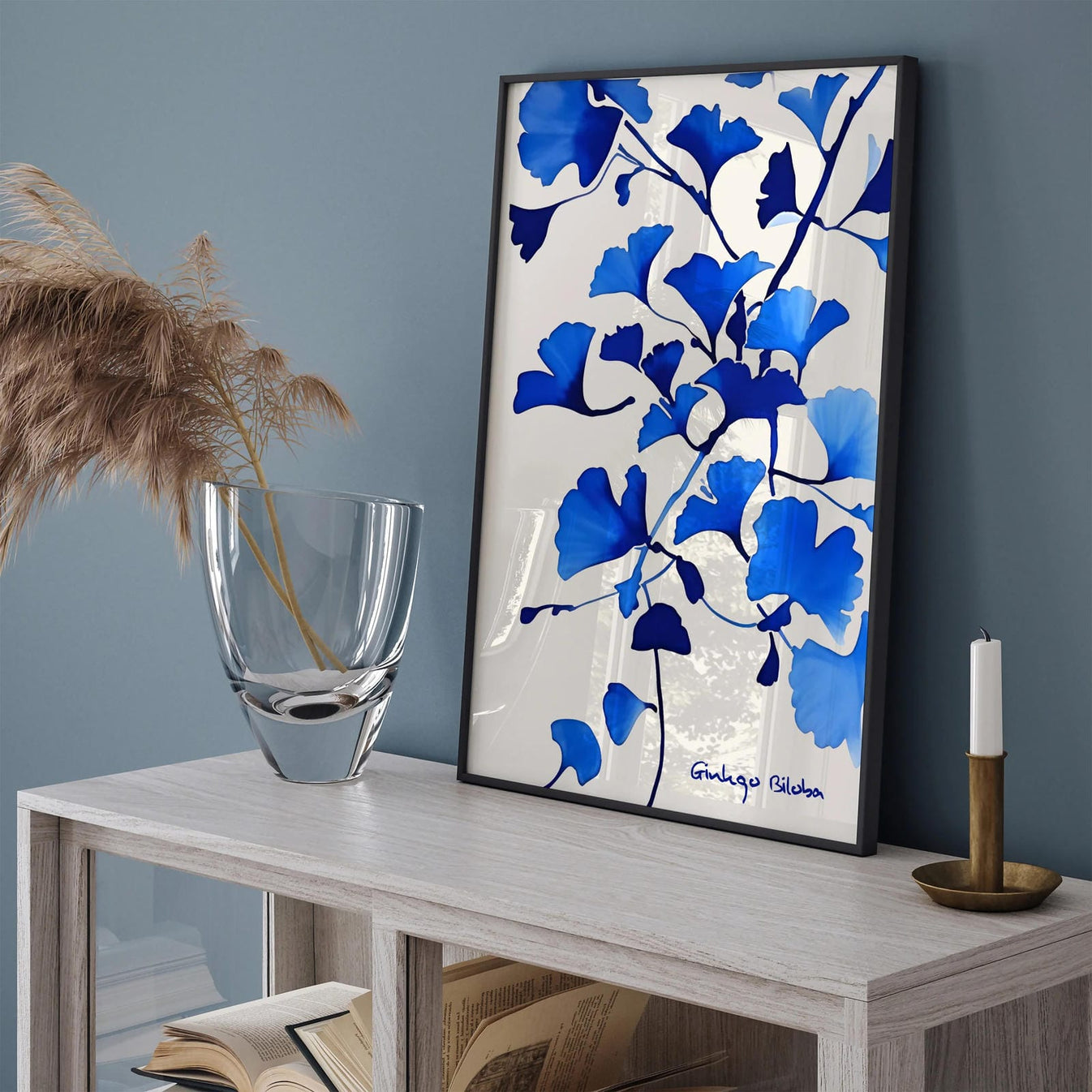 Ginkgo Biloba Blue Floral Poster – HypeSheriff Europe