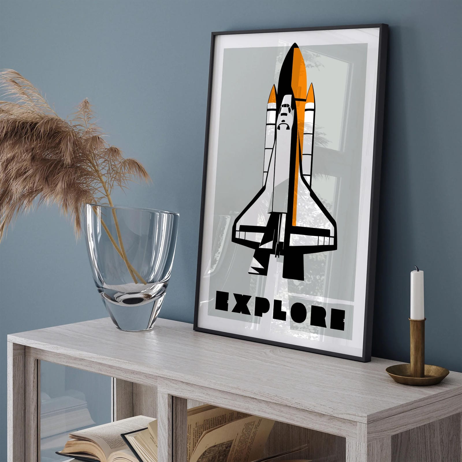 Explore - Minimalist Space Shuttle Poster – HypeSheriff Europe