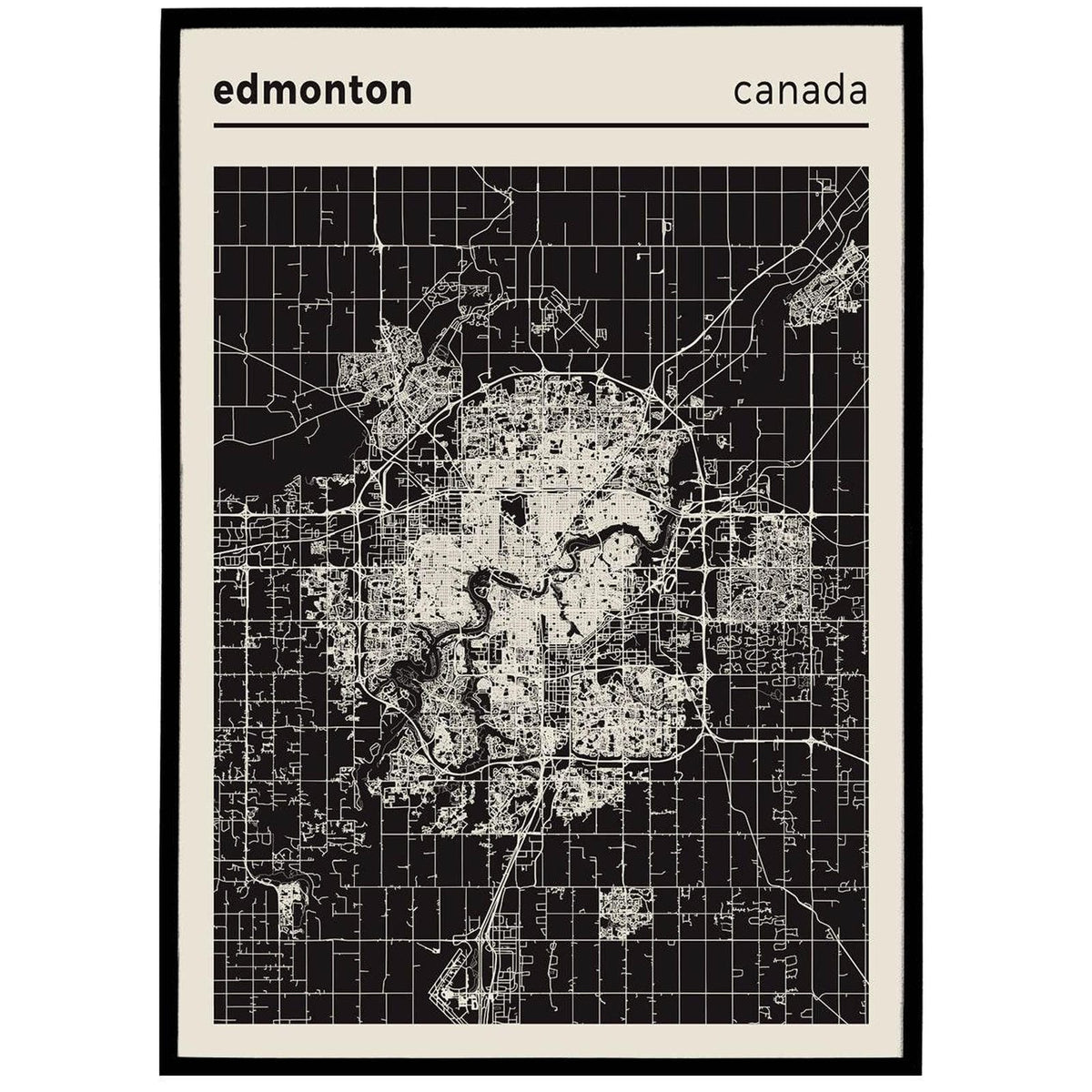 Edmonton, Canada - Map Poster — HypeSheriff Europe