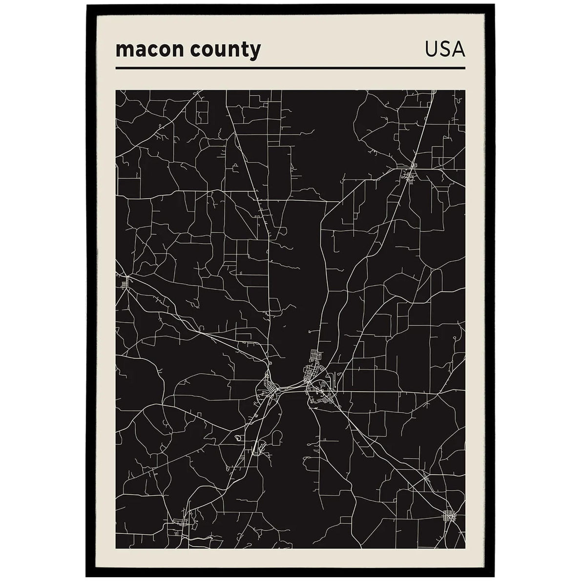 Macon County USA - Map Poster — HypeSheriff Europe