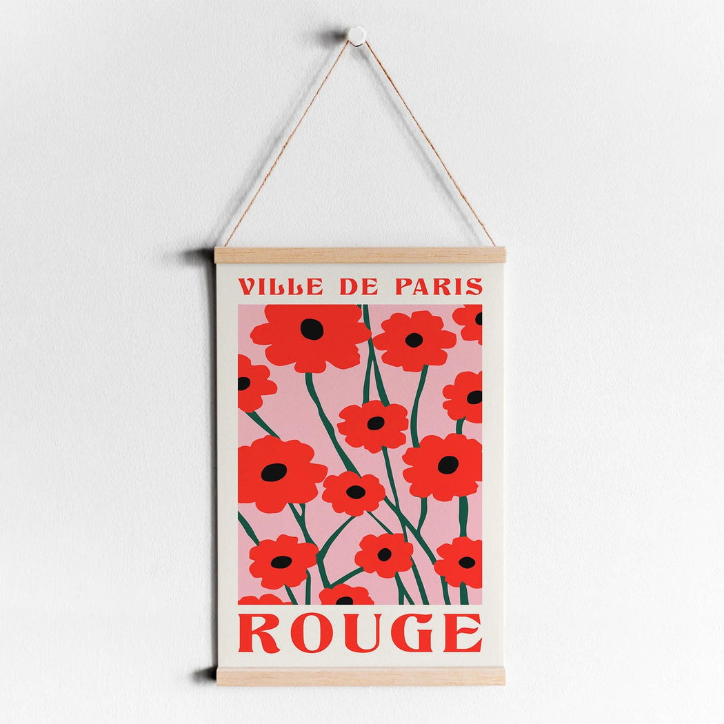 Rouge Ville de Paris Floral Poster — HypeSheriff Europe