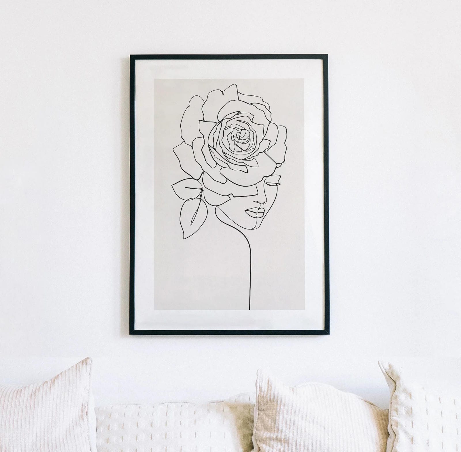 Line Art Flower Girl Poster — HypeSheriff Europe